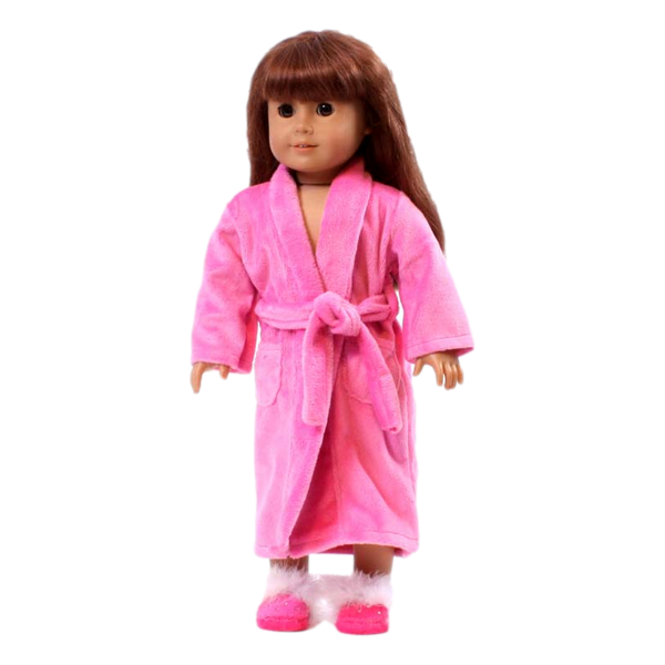 Hot Pink Fleece Bathrobe 18" Doll Clothes for American Girl Dolls